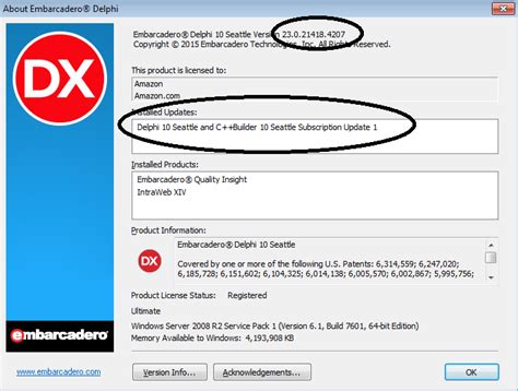 delphi - How to tell if RAD Studio 10 Seattle Update 1 has been ...