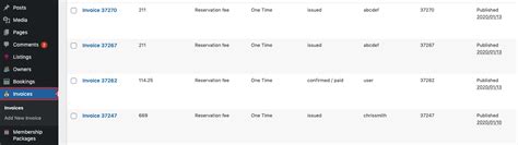 Invoices User Dashboard WP Rentals Help