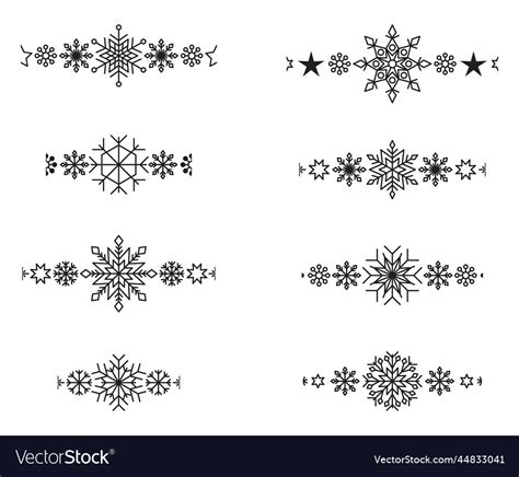 Snowflake Border Element Winter Royalty Free Vector Image