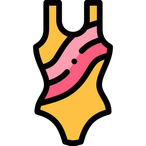 Swimsuit Detailed Rounded Lineal Color Icon