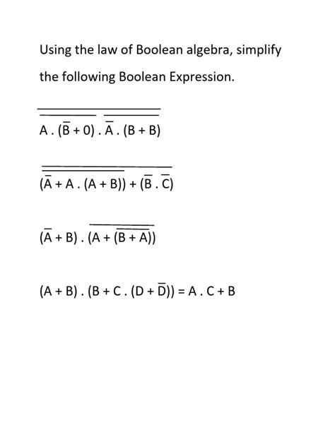 Using The Law Of Boolean Algebra Pdf