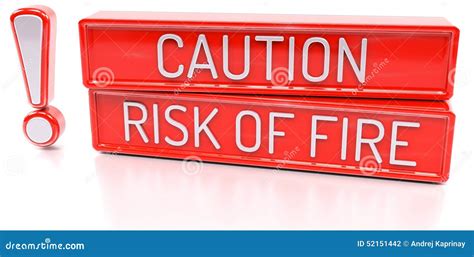 Caution Risk Of Fire Highly Flammable Material Stock Image