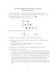 Hw4 Solutions Pdf CX 4220 CSE 6220 High Performance Computing