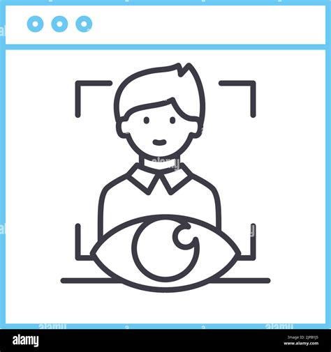 Internet Surveillance Line Icon Outline Symbol Vector Illustration Concept Sign Stock Vector