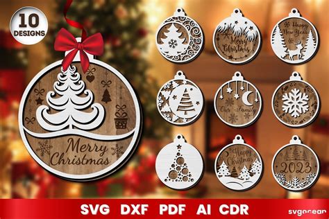 Laser Cut Christmas Ornaments Svg 3d Layered Glowforge By Svgocean