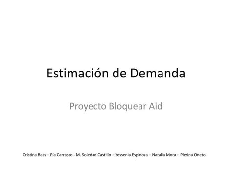 PPT Estimación de Demanda PowerPoint Presentation free download ID