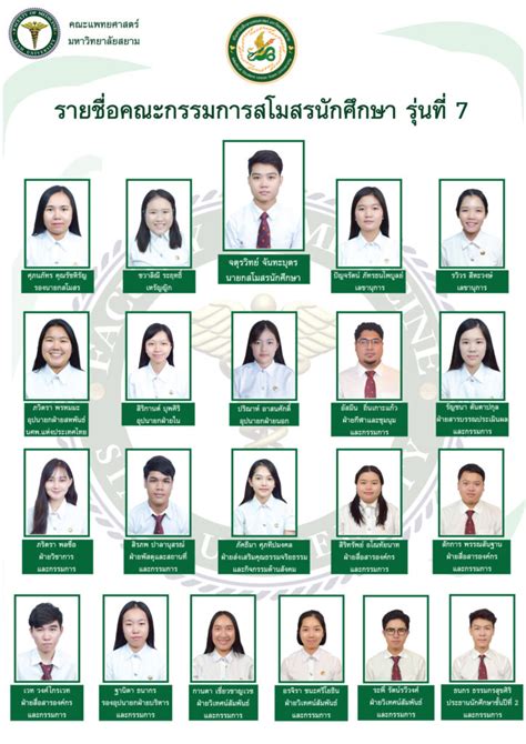ทำเนียบสโมสรนักศึกษา คณะแพทยศาสตร์ มหาวิทยาลัยสยาม