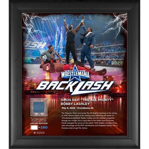 Omos WWE Framed 15 X 17 2022 WrestleMania Backlash Core Frame With
