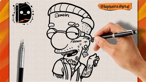 How To Draw Milhouse From The Series The Simpsons Step By Step Youtube