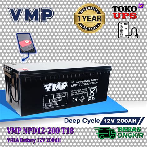 Jual Baterai UPS VRLA VMP NPD12 200 12V 200AH T18 Aki Kering Solar Panel Shopee Indonesia
