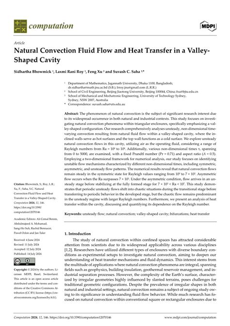 Pdf Natural Convection Fluid Flow And Heat Transfer In A Valley Shaped Cavity