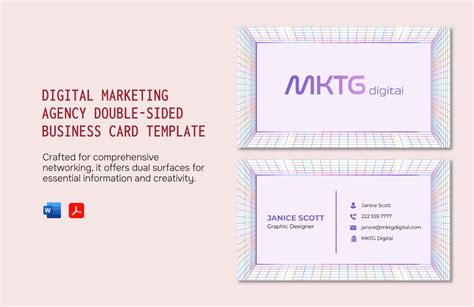 Double Sided Business Card Template In Word Illustrator Publisher