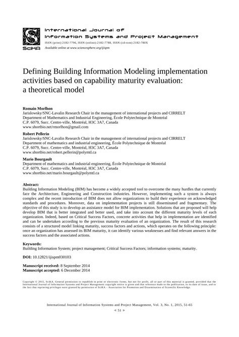 Pdf Defining Building Information Modeling Implementation