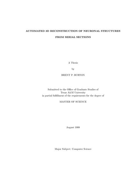 Pdf Automated 3d Reconstruction Of Neuronal Structures From Serial Sections