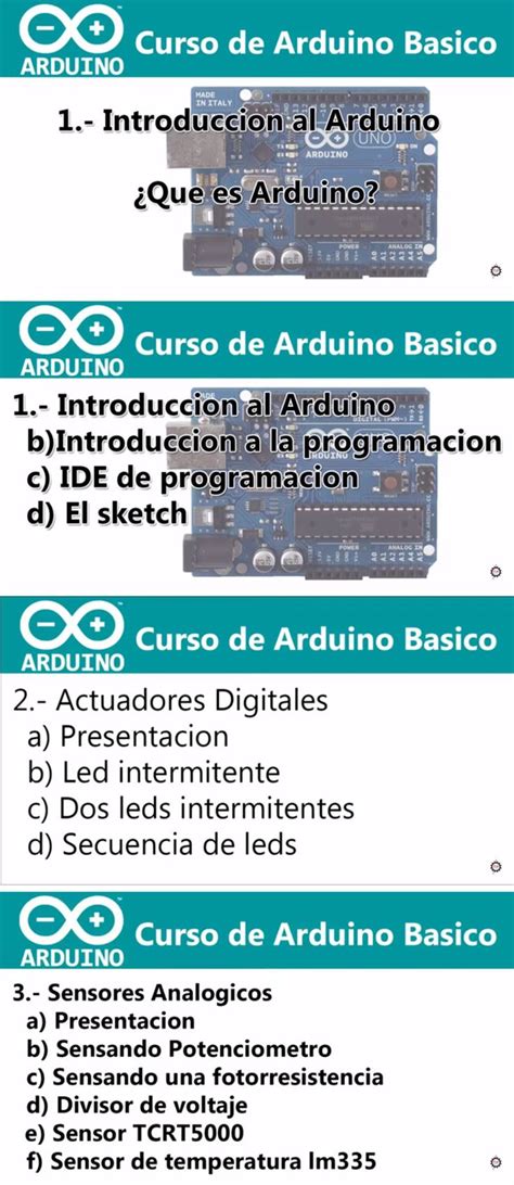 Curso Básico De Arduino Arduino Cursillo Proyectos Electronicos