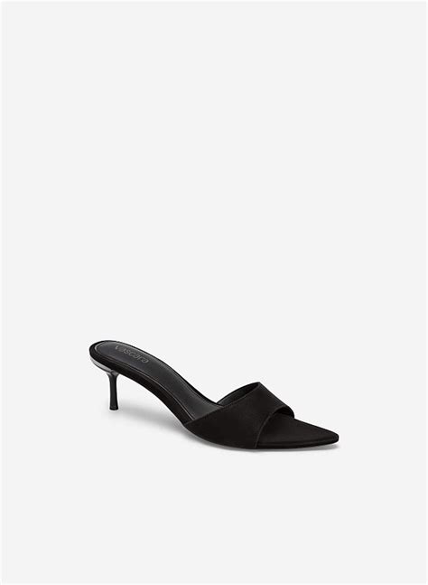 Velvet Heel Mules Mul 0180 Black Vascara