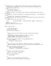 Person Java H Person Java Simple Person Class With A Name An Occupation H P