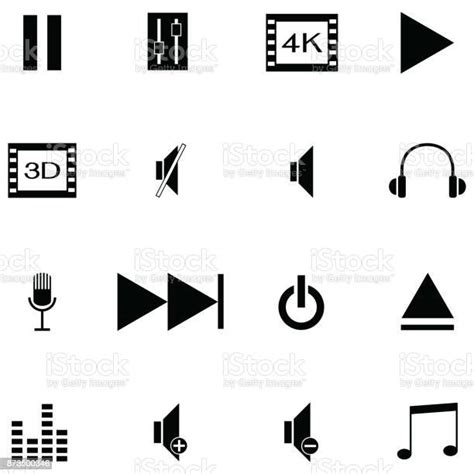 미디어 플레이어 아이콘 세트 0명에 대한 스톡 벡터 아트 및 기타 이미지 0명 그래픽 사용자 인터페이스 디자인 Istock