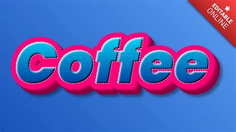 Coffee Pink Blue 3d Text Effect Generator
