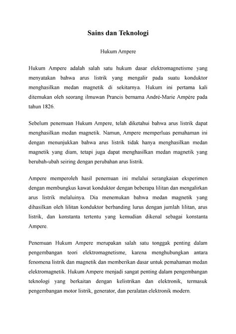 St Hukum Ampere Sains Dan Teknologi Hukum Ampere Hukum Ampere