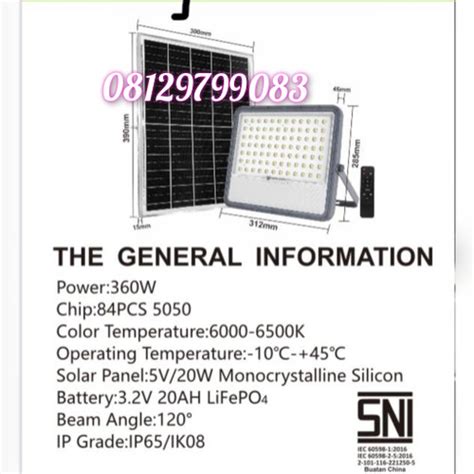 Jual Lampu Sorot Led Jalan Panel Surya 60w 120w 240w 360w Solar Sel