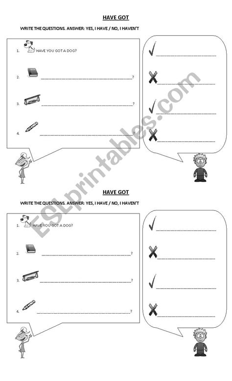 Have Got Interrogative Form Esl Worksheet By Maki1989