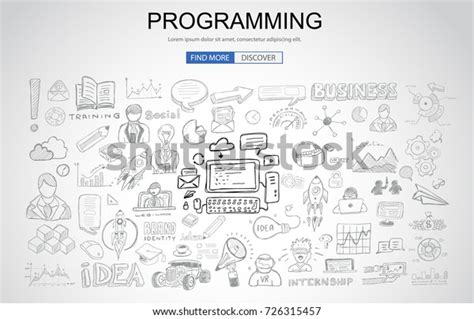 Programming Concept Business Doodle Design Style Stock Vector Royalty