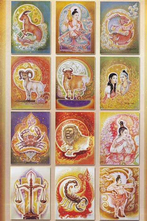 12 ราศี ที่มาภาพ หนังสือการวาดภาพเทวดาและเทพนพเคราะห์ อ เจริญ มาบุตร