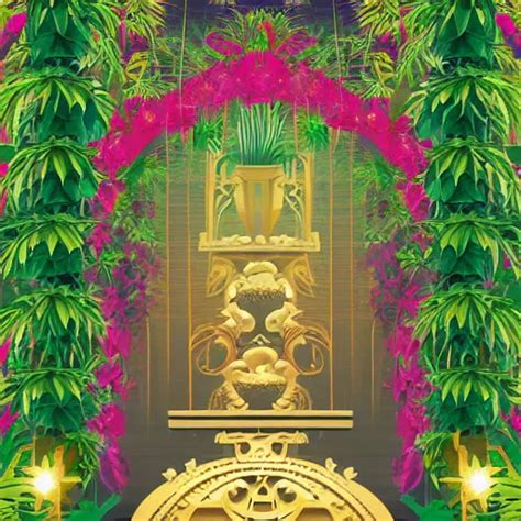 2 D Vector Hanging Garden Of Babylon Oasis Exotic Stable Diffusion
