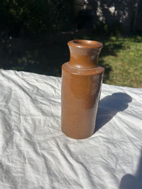 Vintage Stoneware Ink Pot Vase Etsy