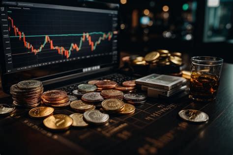 Premium AI Image Crypto Currency Chart With Values Moving Up And Down