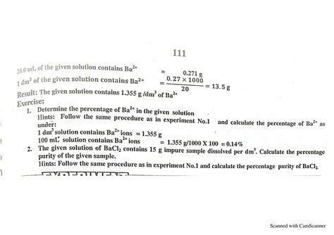 Solution Inorganic Chemistry Important Practical Studypool