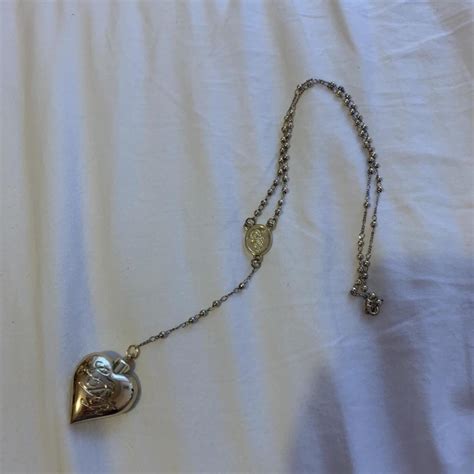 Lana Del Rey Rosary Heart Pendant Necklace 100 Depop
