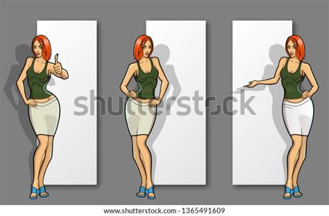 Vertical Banner Sexy Girl Background Modern Stock Illustration