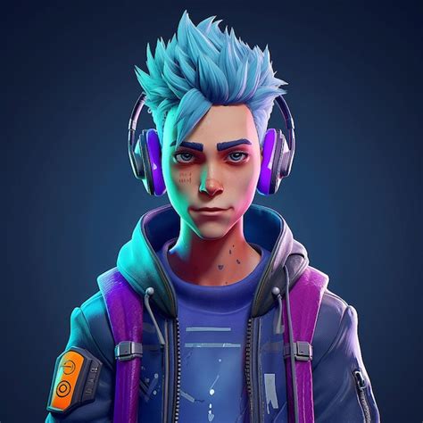 A Character With A Blue And Purple Hoodie That Saysthe Game Is On It