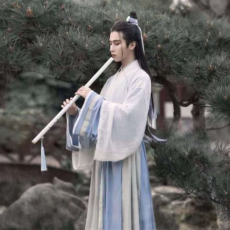Men Ancient Chinese Style Hanfu Round Neck Long Ro Vicedeal
