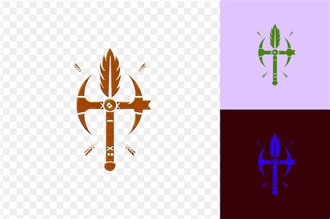 Premium Psd Bold Apache Logo With A Tomahawk And A Feather For