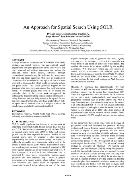 Pdf An Approach For Spatial Search Using Solr