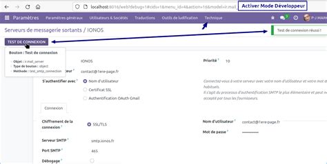 Odoo16 Paramétrer Mails sortants SMTP Expert Odoo
