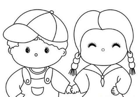 小男孩小女孩简笔画 幼儿园小男孩小女孩简笔画 苗苗知道