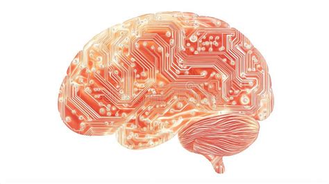 Digital Illustration Of A Brain With Circuits Inside Symbolizing Artificial Intelligence Data