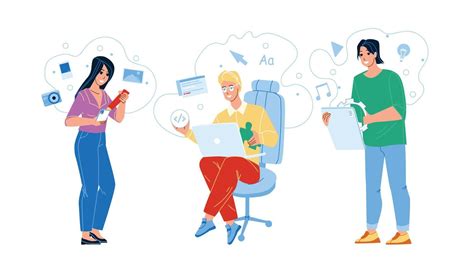 User Generated Content Ugc Workers Business Vector 17317103 Vector Art