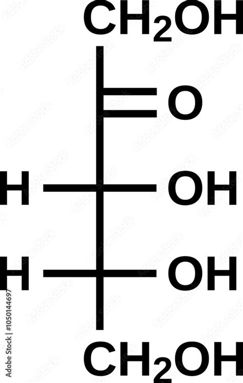 D Ribulose Structural Formula In Fischer Projection Without Carbon
