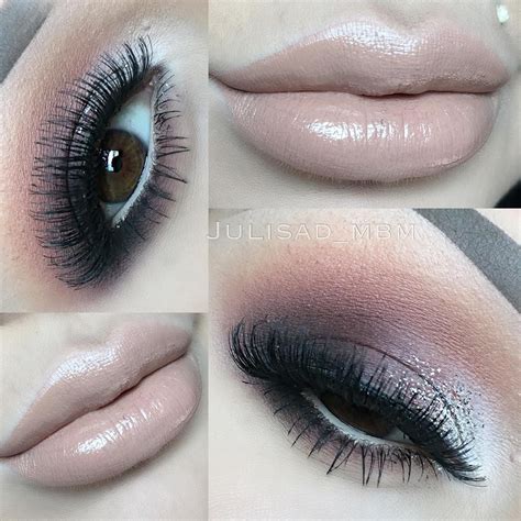 Warm Muted Cranberry Eye W Silver Glitter On The Inner Third Of The Lid Nude Lips Julisad