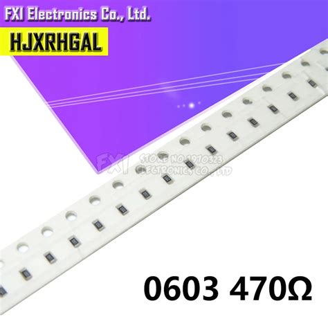 300 pces 0603 470r 0603 chip resistor fixo smd 470 ohm 470r 471 novo ...