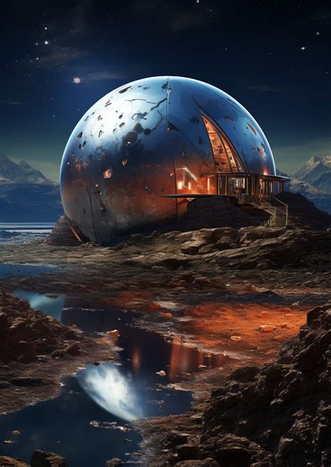 Skydome I Скайдом I Дом на Марсе Landscape Double Exposure Planet