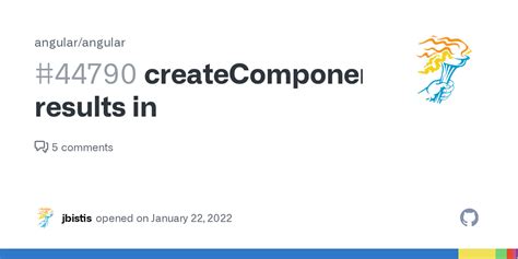 Createcomponent Results In · Issue 44790 · Angularangular · Github