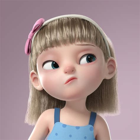 Cartoon Girl Rigged 3d Model Girl Cartoon Characters Girl Cartoon