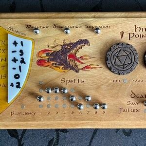 RPG Stats Tracker Hit Point Counter Statistics Tracker Made From Solid Hardwood In Canada Etsy