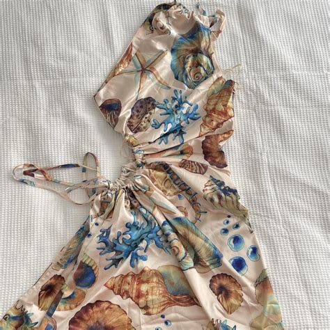 Sonya Moda Nour Seashell Mini Dress Multi Size Depop